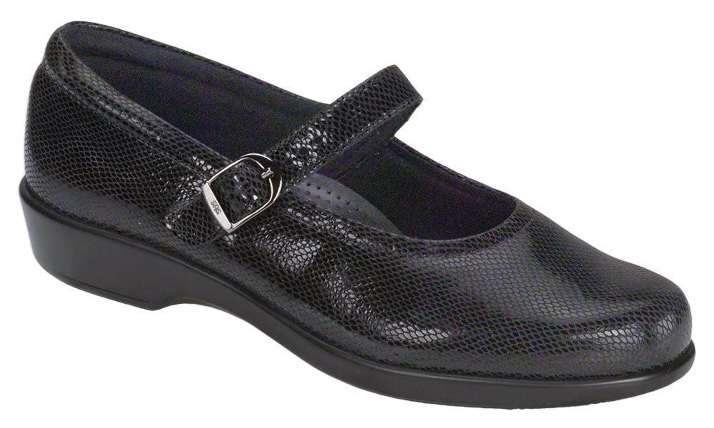 Women's Maria Mary Jane Shoe in Black Snake – SanAnShoes